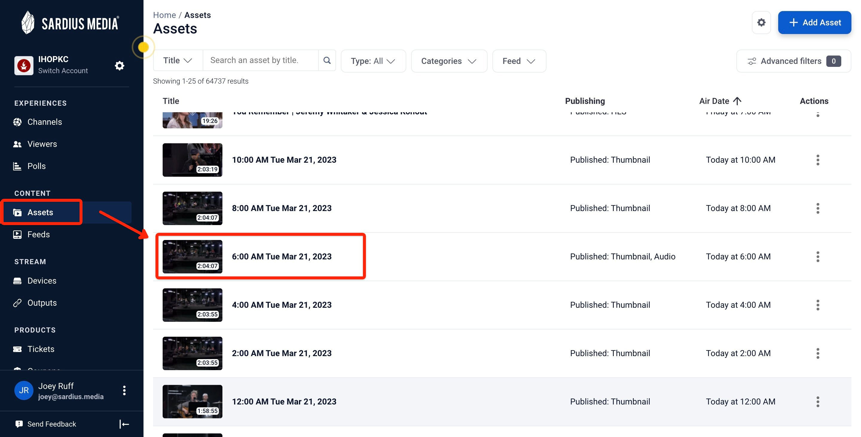 Downloading an Asset (Audio)